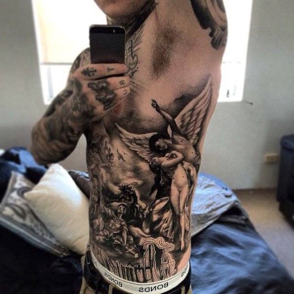 Angel Rib Cage Tattoos The 60 Best Rib Tattoos For Men | Improb
