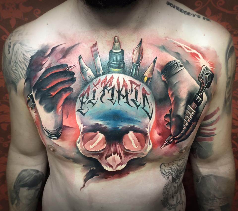 3d Chest Tattoos 40 3D Chest Tattoo Designs For Men