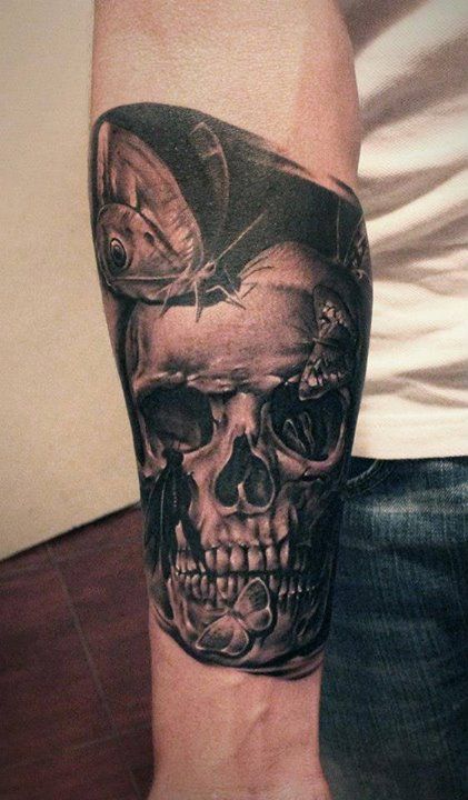 Black And Grey Skull Tattoos For Men