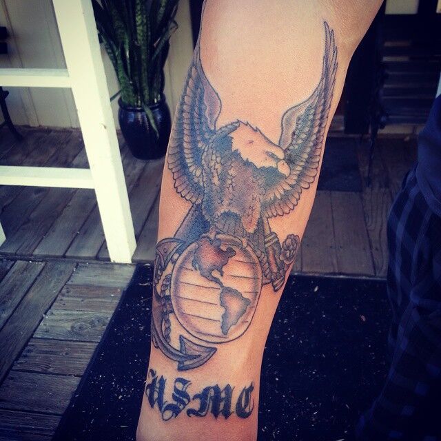 usmc tattoos forearm